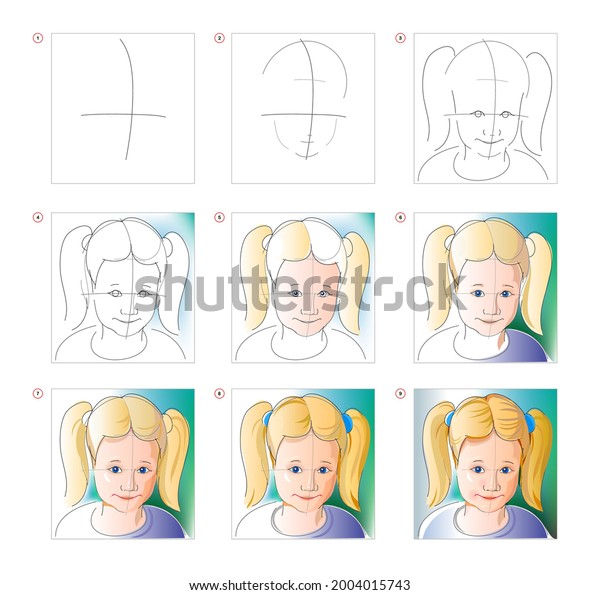 Ow Learn Draw Sketch Cute Little Stock Vector (Royalty Free) 2004015743 ...