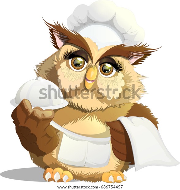 Owl Chef Cartoon Restaurantcartoon Vector Illustration Stock Vector ...