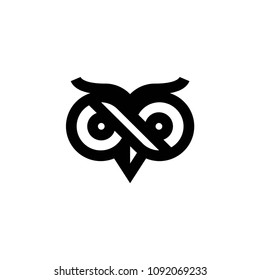Owl Face Logo Stock Vector (Royalty Free) 1092069233 | Shutterstock