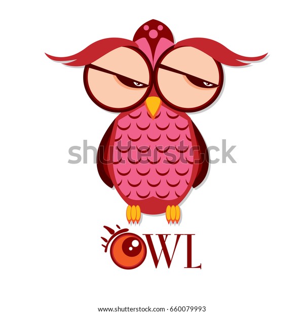 Owl Graphic Cartoon Emotion Stock Vector (Royalty Free) 660079993 ...