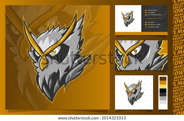 Owl Head Mascot Emblem Logo Template Stock Vector (Royalty Free ...