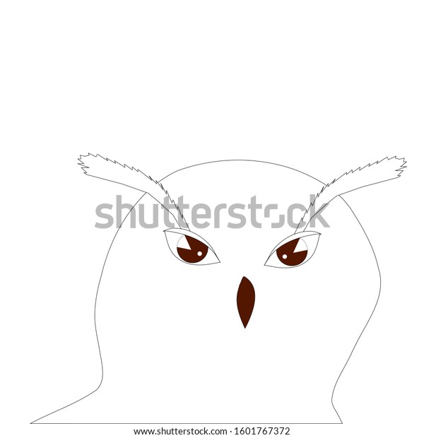 Owl Head Outline Sketch Bird Art Stock Vector (Royalty Free) 1601767372 ...