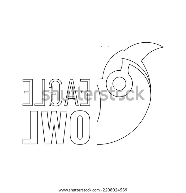 Owl Head Outline Vector Eurasian Eagleowl Stock Vector (Royalty Free ...
