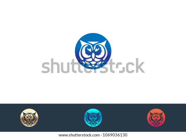 Owl Icon Logo Illustration Design Element Stock Vector (Royalty Free ...