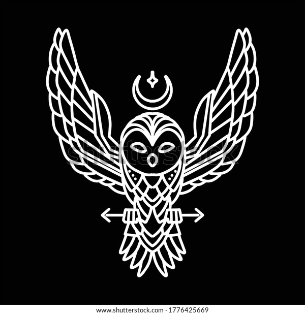 Owl Line Art Vector Design Stock Vector (Royalty Free) 1776425669 ...
