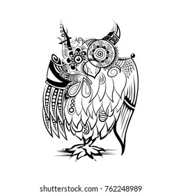 Owl Line Drawing Stock Vector (Royalty Free) 762248989 | Shutterstock