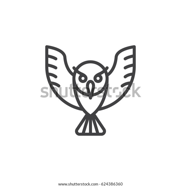 Owl Line Icon Outline Vector Sign: vetor stock (livre de direitos ...