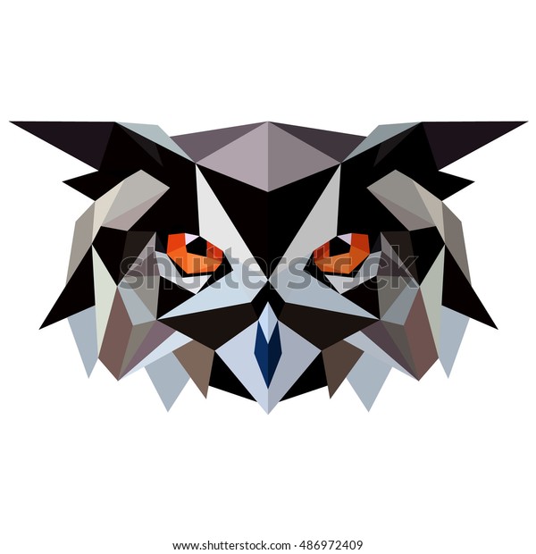 Owl Low Poly Owl Low Poly Stock Vector (Royalty Free) 486972409