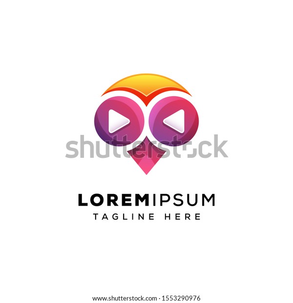 Owl Media Logo Head Bird Media Stock Vector (Royalty Free) 1553290976 ...