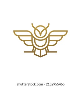 Owl Wings Line Art Vector Logo Stock Vector (Royalty Free) 2152955465 ...