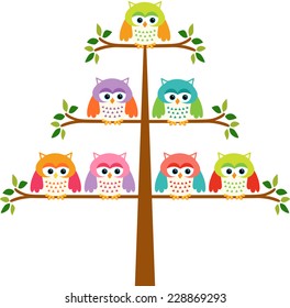 Owls Tree Stock Vector (Royalty Free) 228869293 | Shutterstock