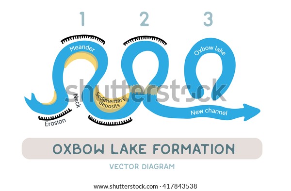 Oxbow Lake Formation Vector Diagram Stock Vector (Royalty Free) 417843538