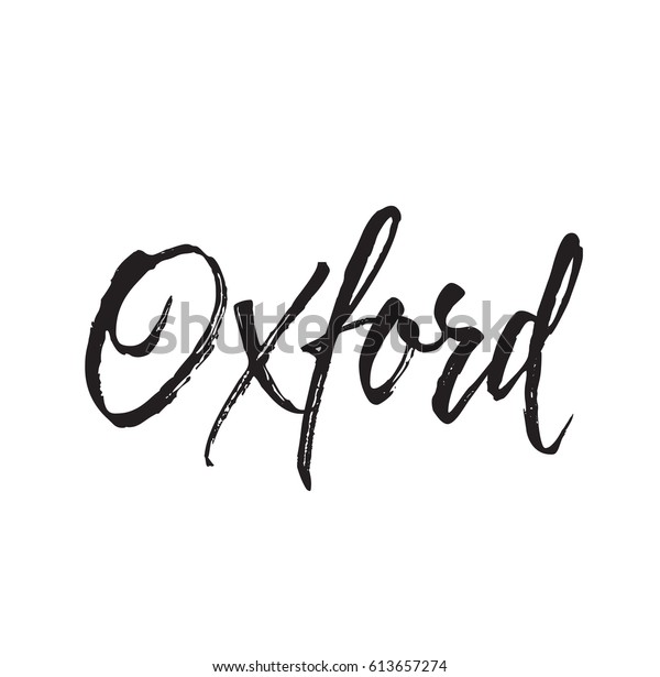 Oxford Text Design Vector Calligraphy Typography Stock Vector (Royalty ...