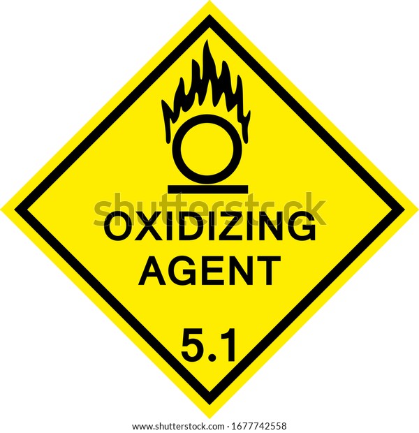 Oxidizing Agent Caution Sign Dangerous Goods Stock Vector (Royalty Free ...