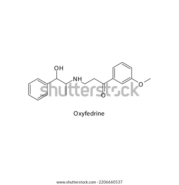 Oxyfedrine Molecule Flat Skeletal Structure Beta Stock Vector (Royalty ...