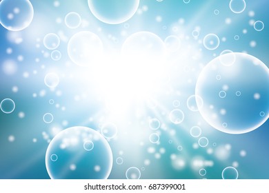 Oxygen Bubbles Water Blue Background Scientific: vector de stock (libre ...