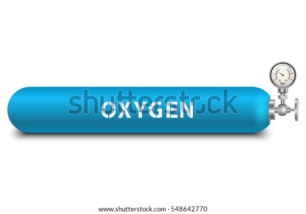 Oxygen Cylinder Manometer Vector Illustration Isolated Stock Vector ...