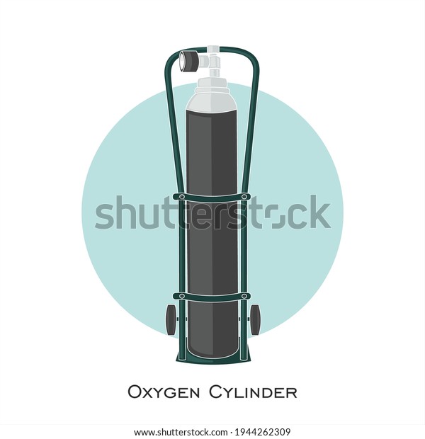 Oxygen Cylinder Vector Illustration Anesthesia Equipment: เวกเตอร์สต็อก ...