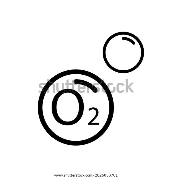 Oxygen O2 Icon On White Background Stock Vector (Royalty Free ...