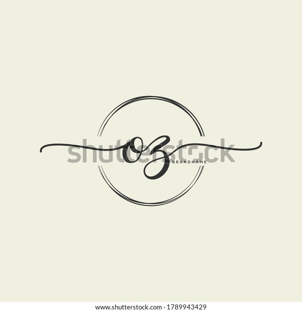 Oz Initial Handwriting Logo Vector Stock Vector (Royalty Free ...