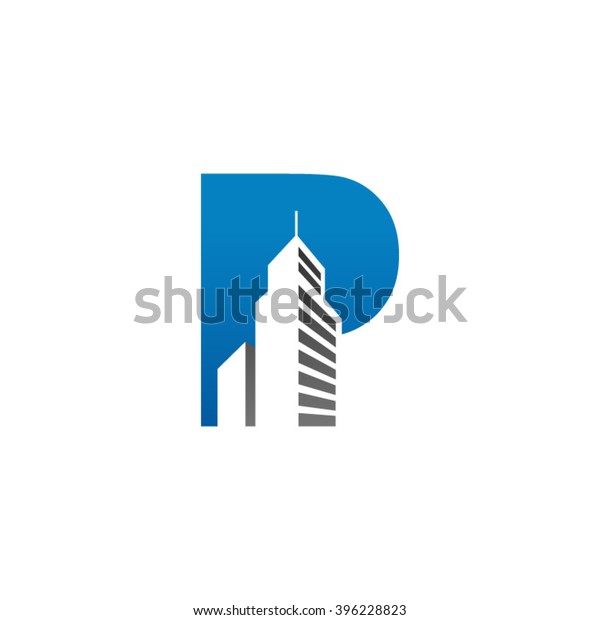 P Alphabet Building Negative Space Letter Stock Vector (Royalty Free ...