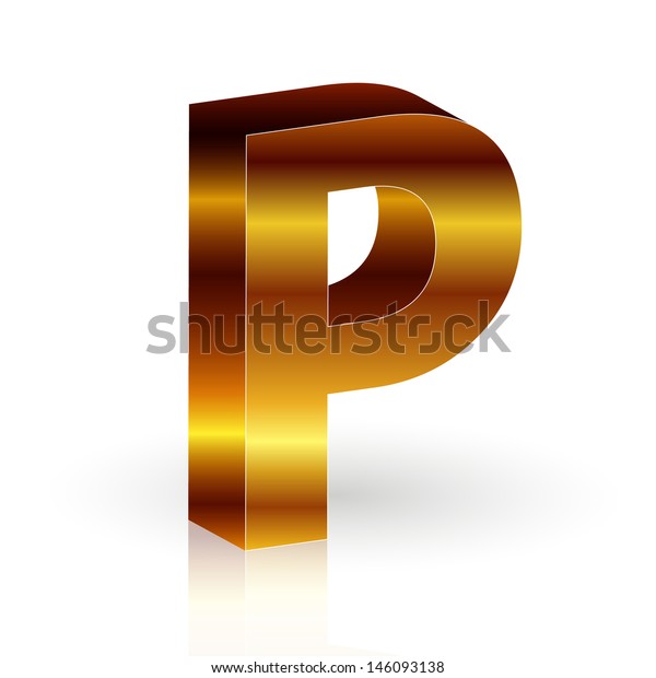 P Alphabet Gold Stock Vector (Royalty Free) 146093138