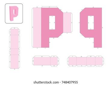 P Alphabet Paper Model Template Cut Stock Vector (Royalty Free ...