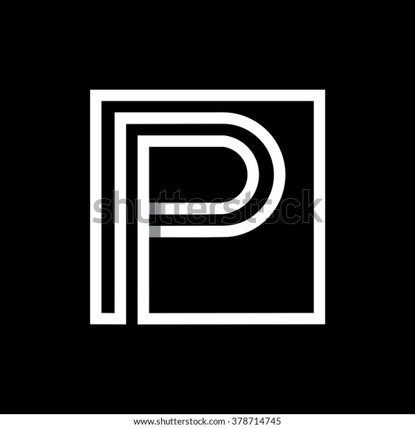 P Capital Letter Enclosed Square Overlapping Stock Vector (Royalty Free ...