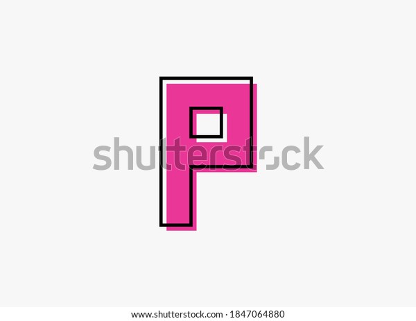 P Font Letter Made Black Frame Stock Vector (Royalty Free) 1847064880 ...