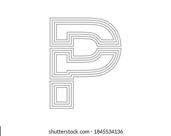P Font Vector Condensed Thin Parallel Stock Vector (Royalty Free ...