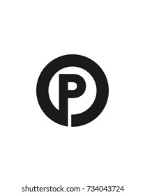 P Inside Circle Vector Logo: vector de stock (libre de regalías ...