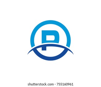 P Initial Circle Company Logo Blue Stock Vector (Royalty Free ...