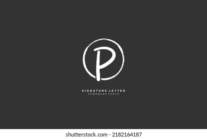 P Initial Letter Handwriting Signature Logo Stock Vector (Royalty Free ...