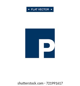 P Letter Box Logo Vector Template Stock Vector (Royalty Free) 721991617 ...