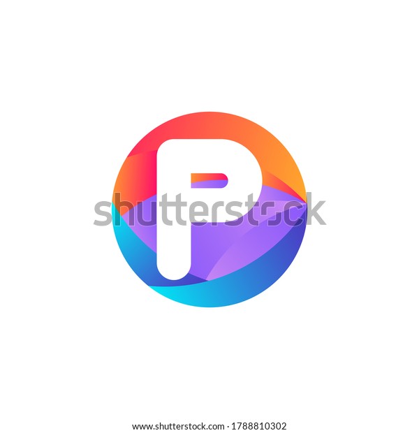 P Letter Circle Logo Designp Letter Stock Vector (Royalty Free) 1788810302