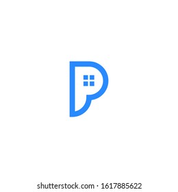 P Letter Home Logo Vector: vector de stock (libre de regalías ...