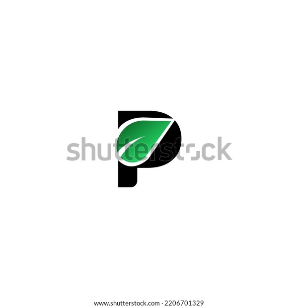 P Letter Leaf Logo Design Template Stock Vector (Royalty Free ...