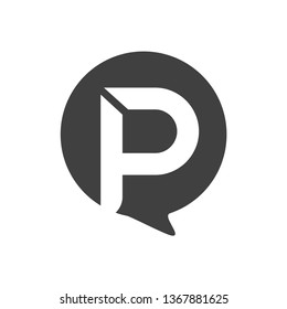Initial Letter P Circle Chat Logo Stock Vector (Royalty Free) 1701133525