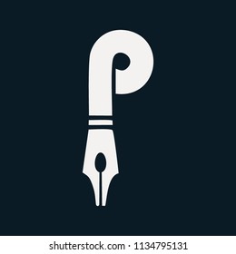 P Letter Logo Vector Pen Stock Vector (Royalty Free) 1134795131