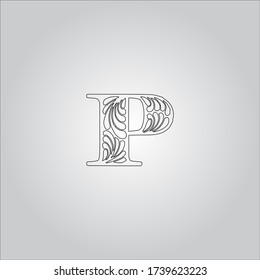 P Letter Logo White Backgroundp Letter Stock Vector (Royalty Free ...