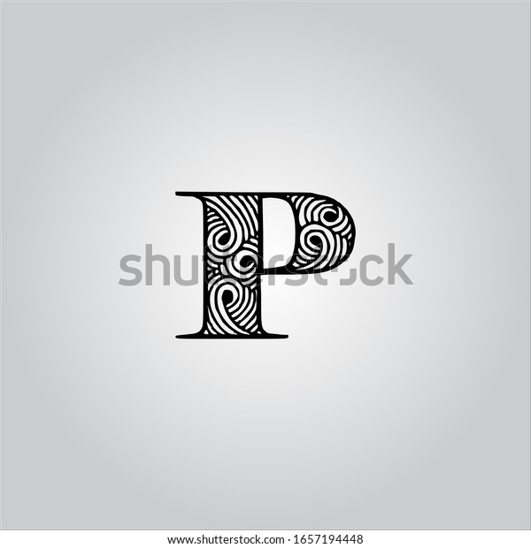 P Letter Logo White Backgroundp Letter Stock Vector (Royalty Free ...