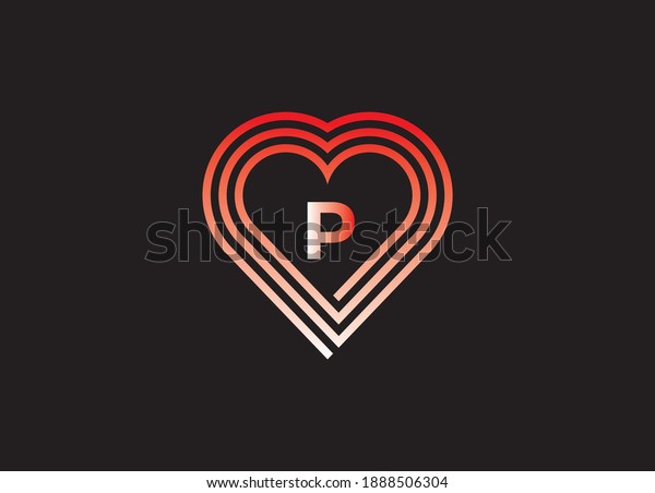 P Letter Love Logo Vector Design Stock Vector (Royalty Free) 1888506304 ...