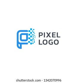 P Letter Pixel Logo Design Stock Vector (Royalty Free) 1342070996