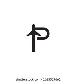 P Letter Plane Logo Template Vector Stock Vector (Royalty Free ...