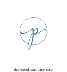 P Letter Script Luxury Circle Logo: เวกเตอร์สต็อก (ปลอดค่าลิขสิทธิ์ ...