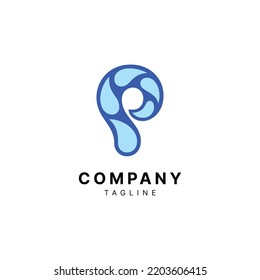 P Letters Logo Initials Some Water Stock Vector (Royalty Free ...