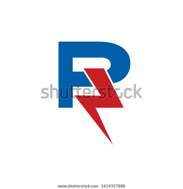 P Lightning Logo Design Simple Modern Stock Vector (Royalty Free ...
