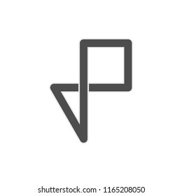P Line Letter Vector Icon P Stock Vector (Royalty Free) 1165208050 ...