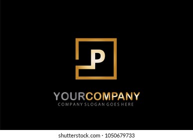 P Logo Design Golden Concept Stock Vector (Royalty Free) 1050679733 ...