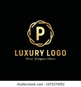 P Luxury Logo Design Template Inspiration: vector de stock (libre de ...